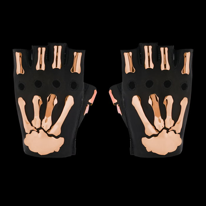 FINGERLESS METAL BONES GLOVES – MAJESTY BLACK